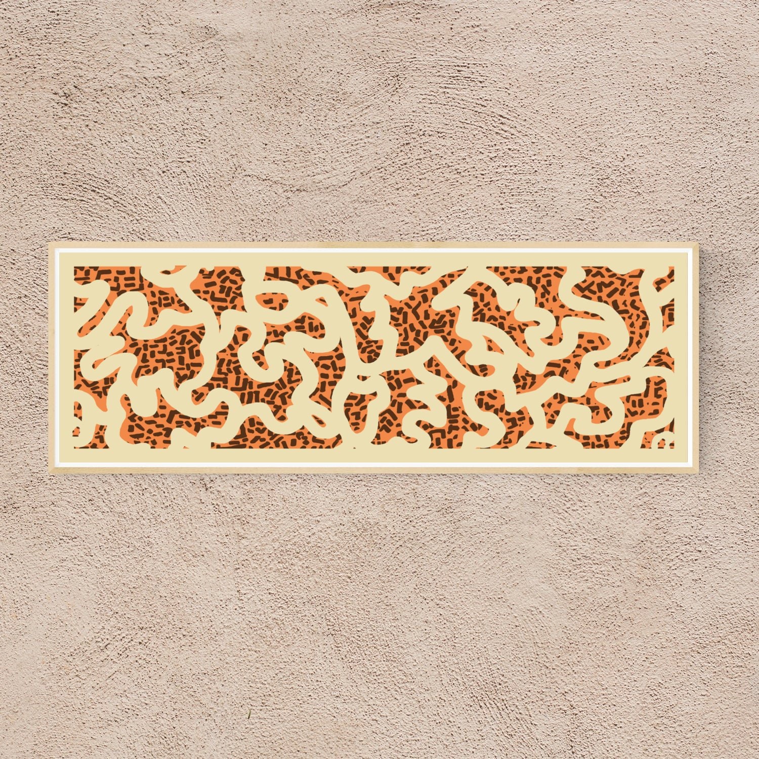 Long Narrow Wall Art in Orange Wide Horizontal Printable Wall | Etsy