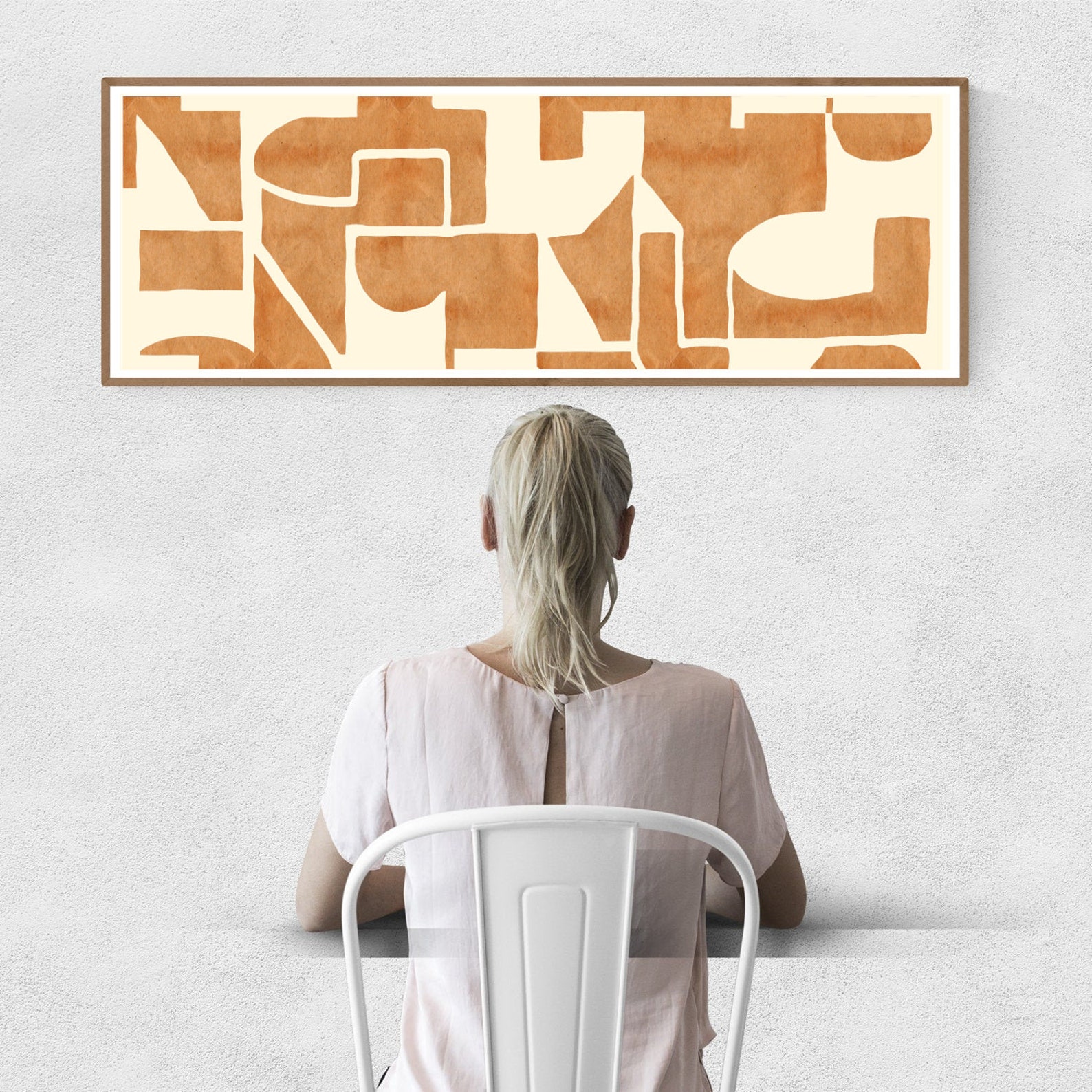 Long Narrow Wall Art in Orange Wide Horizontal Printable Wall - Etsy