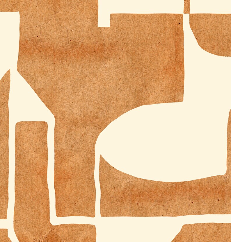Long Narrow Printable Wall Art in Orange; Wide, Horizontal; in Burnt ...