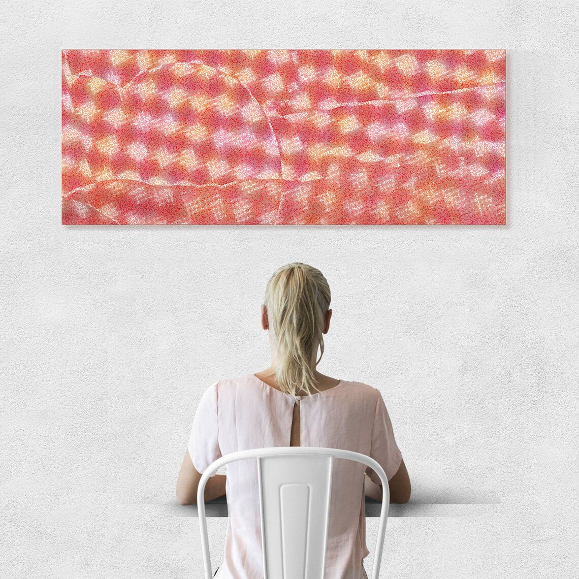 Long Narrow, 60x24 Printable Wall Art in Pink / Red; Wide Vertical or ...