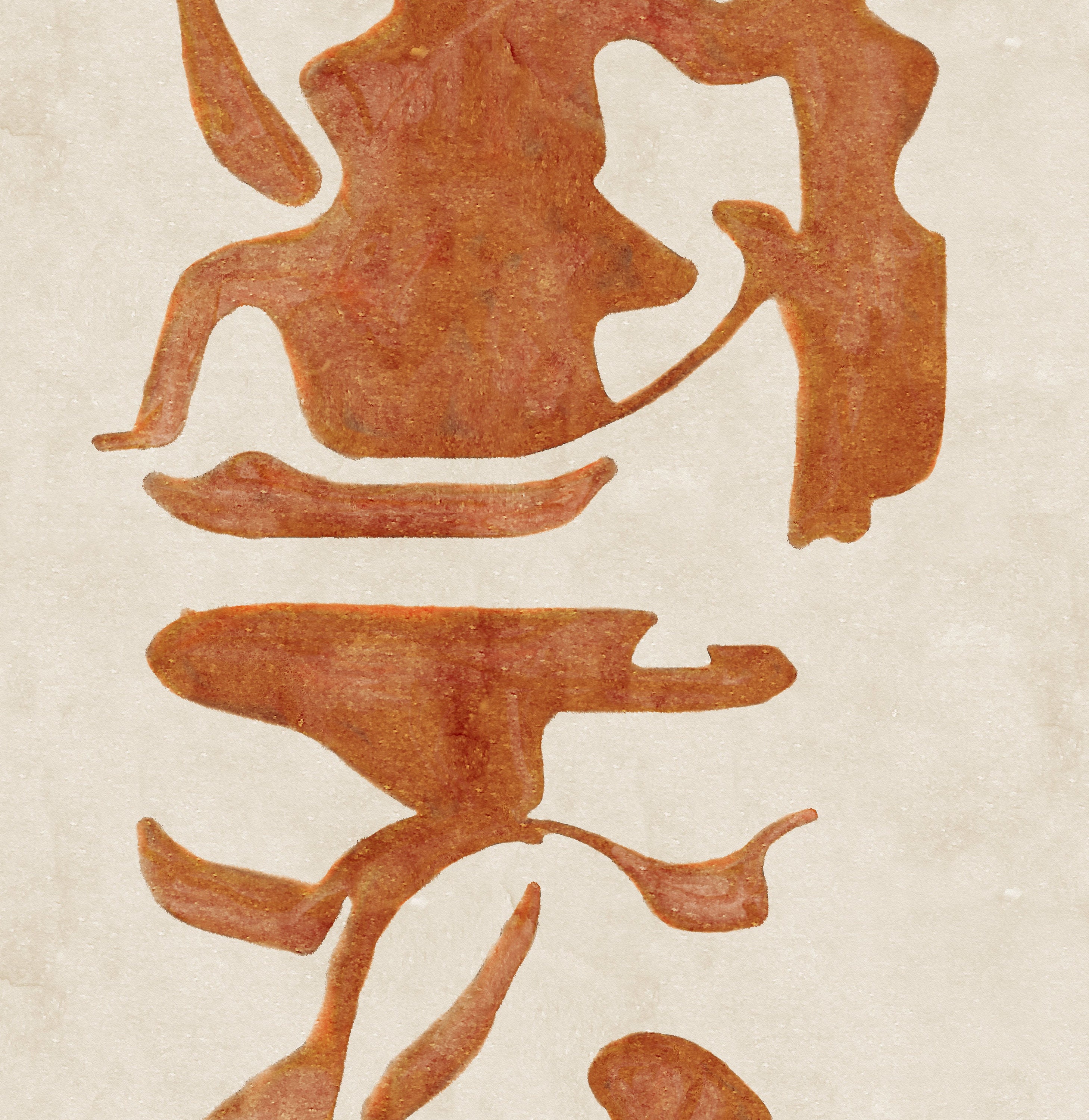 Long Narrow Downloadable Art, Orange; Narrow, Vertical, Modern; 36x12 ...