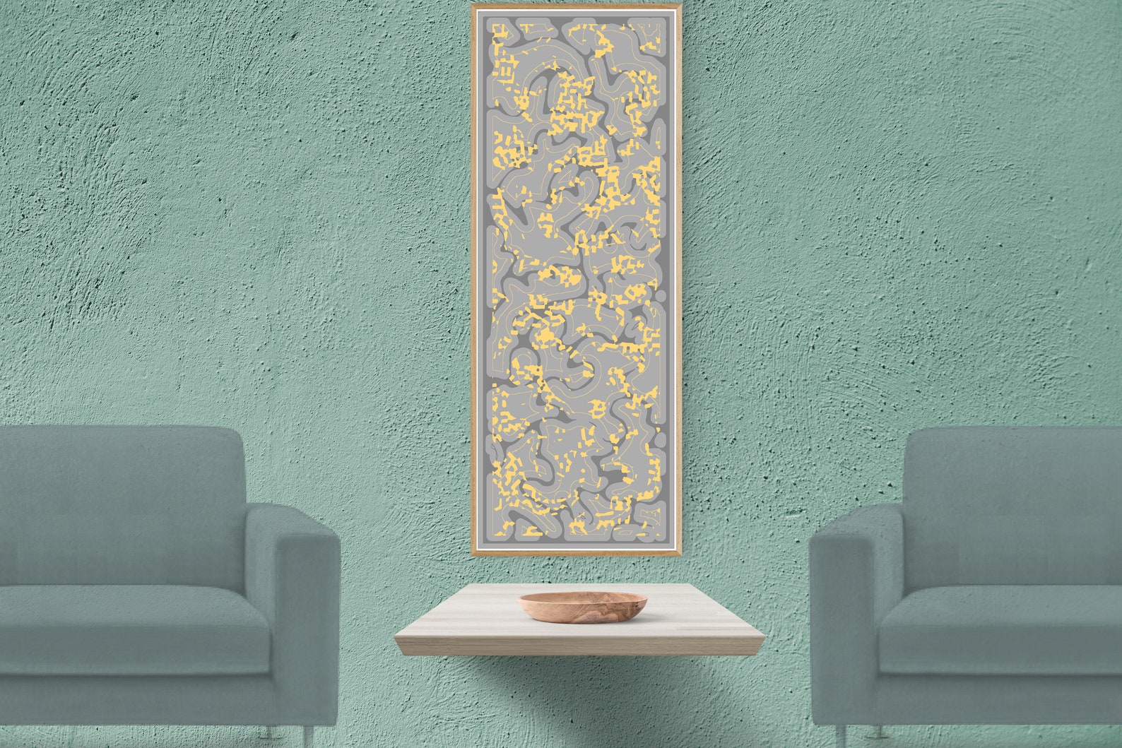 Long Narrow Huge Wall Art in Grey Wide Horizontal Printable - Etsy