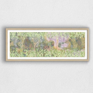 Wall Art Pair: 2 Large, Long, Narrow Abstracts; Printable as Horizontal ...