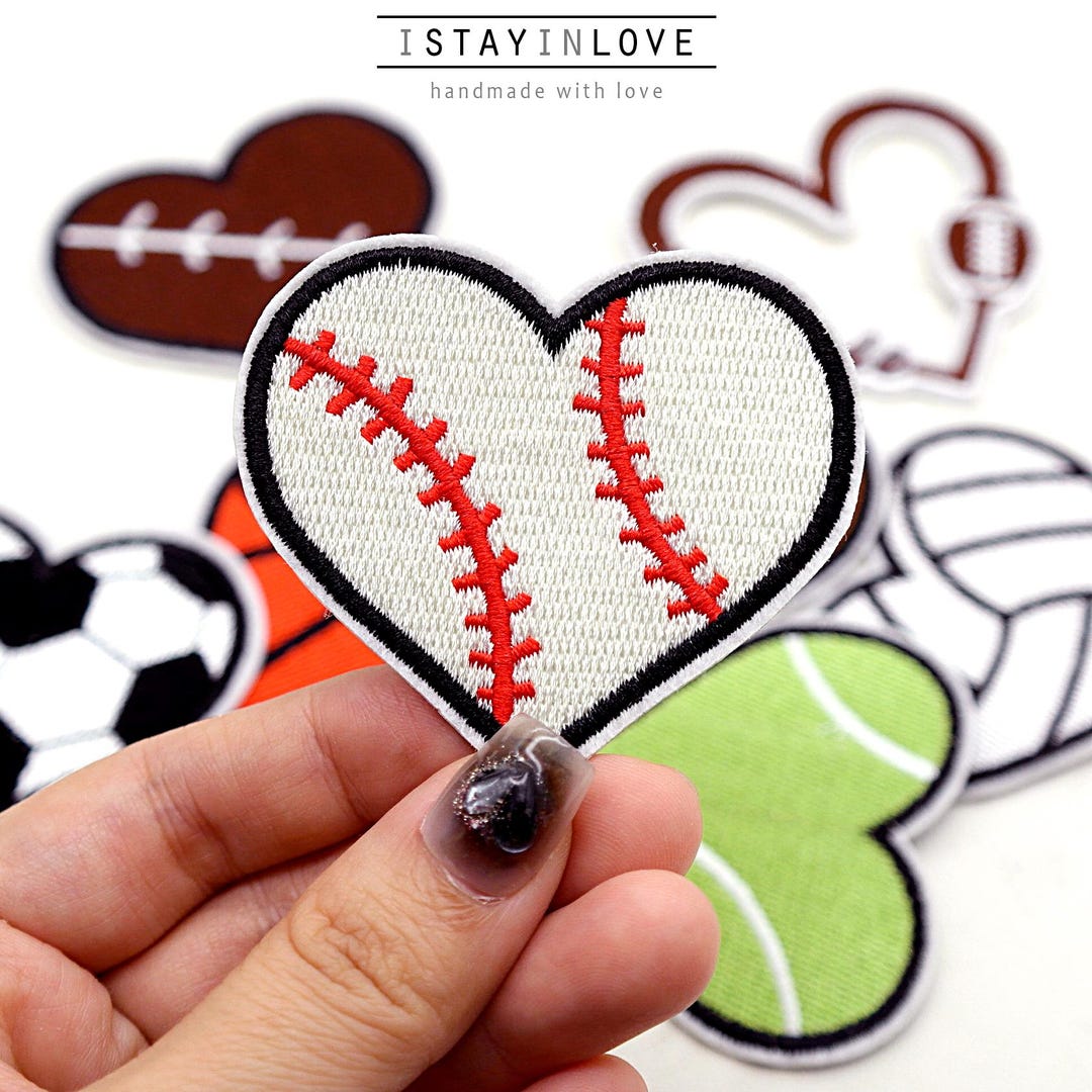 Baseball Heart Small Patch, Girly Patches, Trendy Patch, Iron on Patch ...