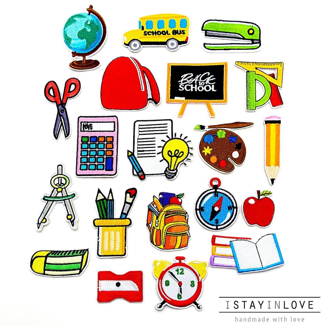 Back to School Patch, Pencil Case Set for Student Patches, Bag Patch ...
