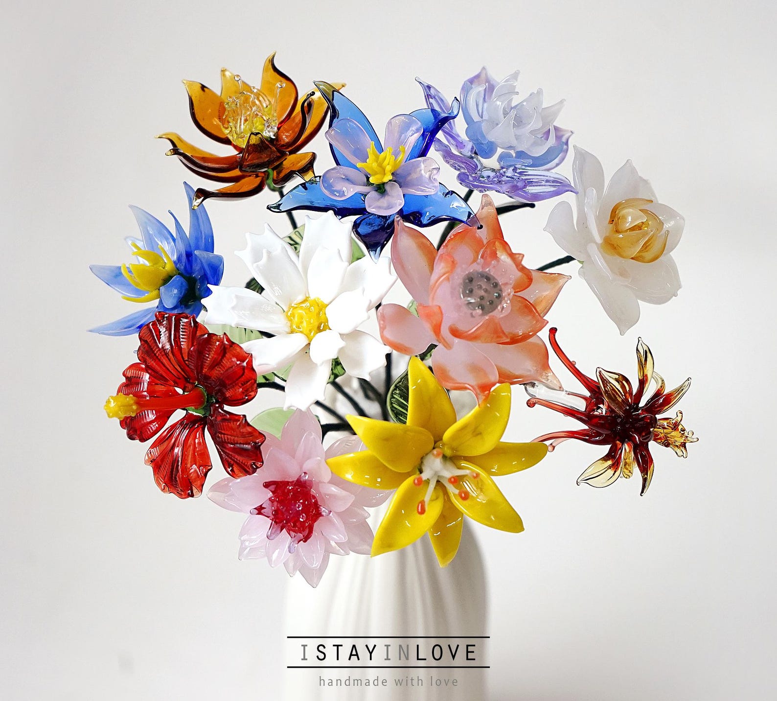 Blown Glass Birth Flower – Artistic Glass Flower Gift for Her ...