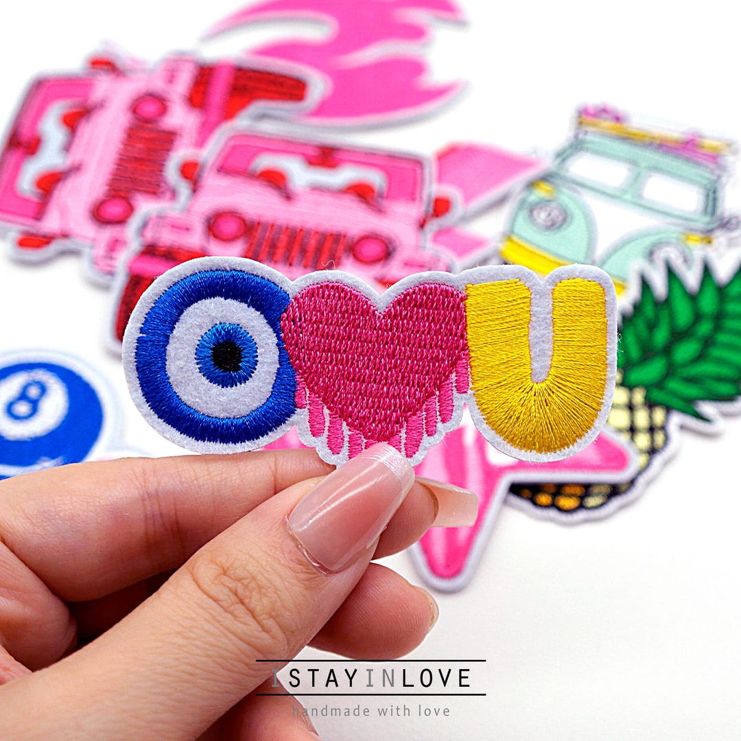 3pcs Evil Eye Patch, Heart Iron on Patch, Trucker Hat Patches, Love U ...