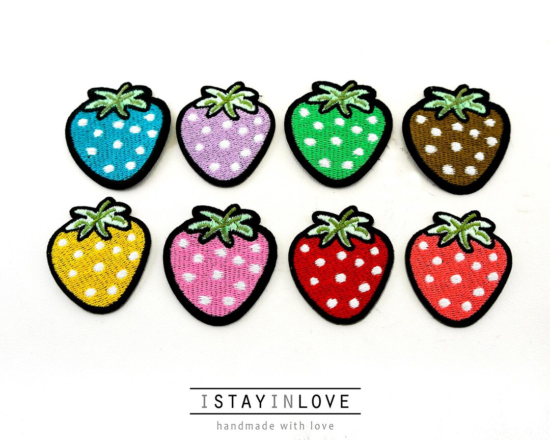 Strawberries Patch, Red Patch, Party Patch, Small Patch, Iron on Patch ...
