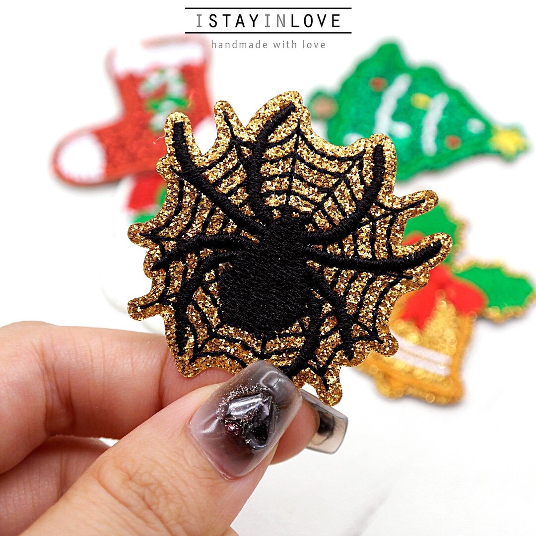 Black Spider Patches, Trucker Hat Patches, Iron on Patch, Halloween ...