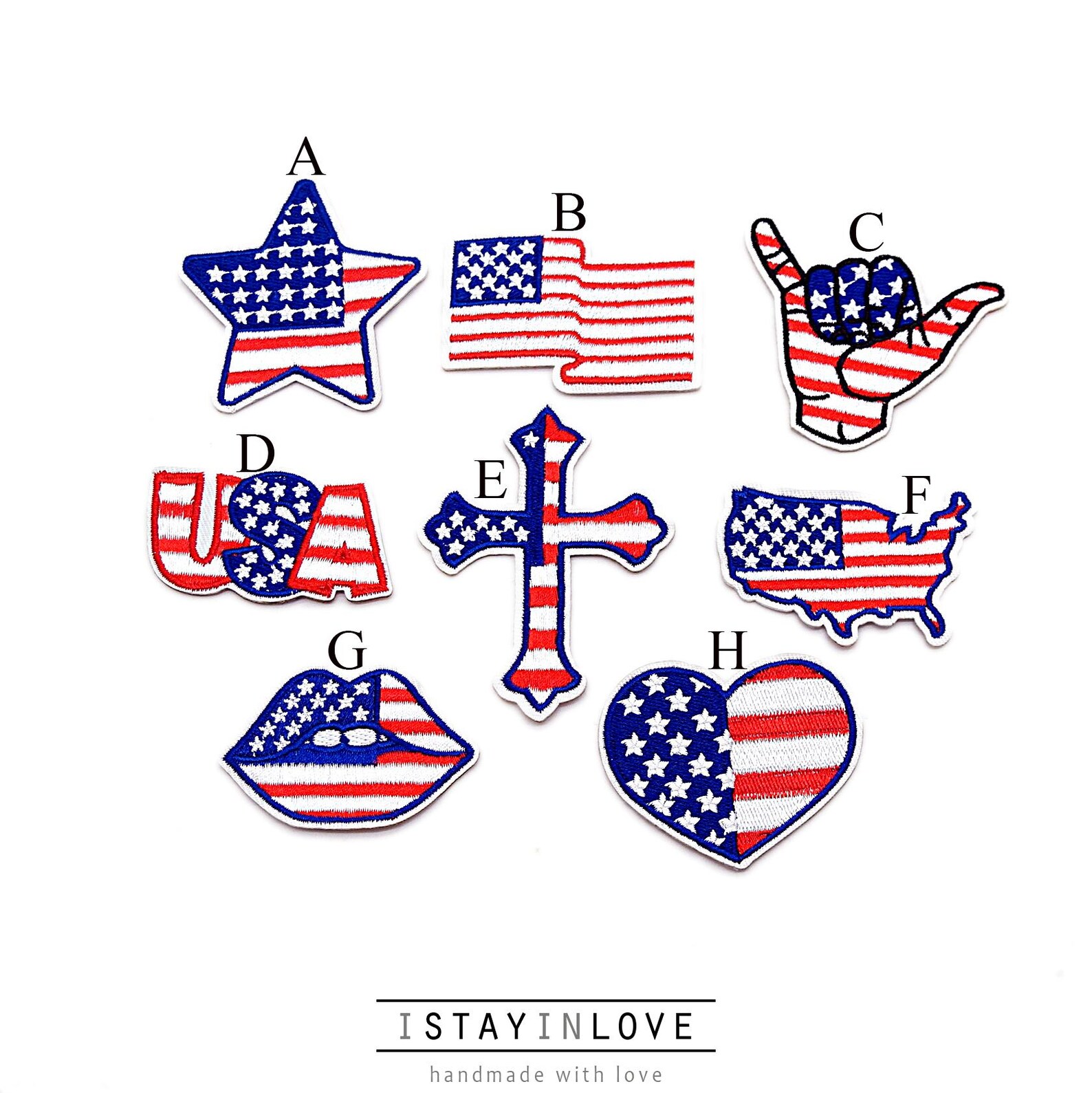 Independence Day American Flag Patches, Iron on Patches, Hang Loose ...