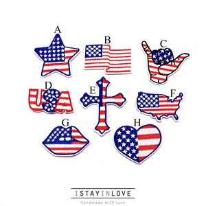 Independence Day American Flag Patches, Iron on Patches, Hang Loose ...