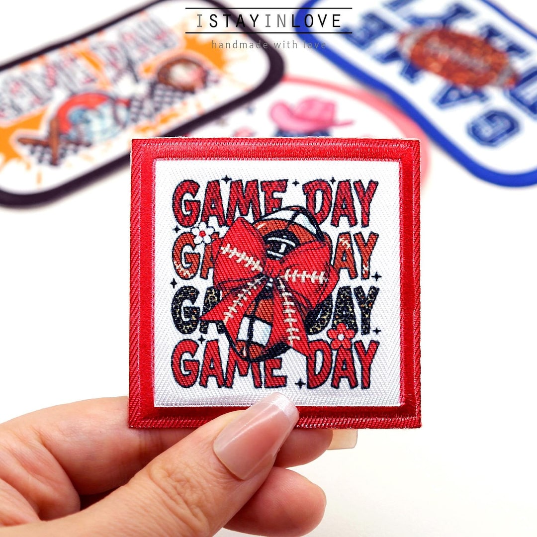 Game Day Patch, Red Bow Patch, Trucker Hat Patches, Football Patches ...