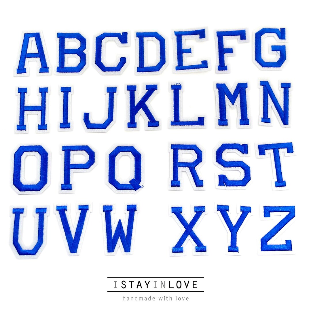 10pcs Royal Blue Letters Iron on Patch, 2 Iron on Letter, Hat Patches ...