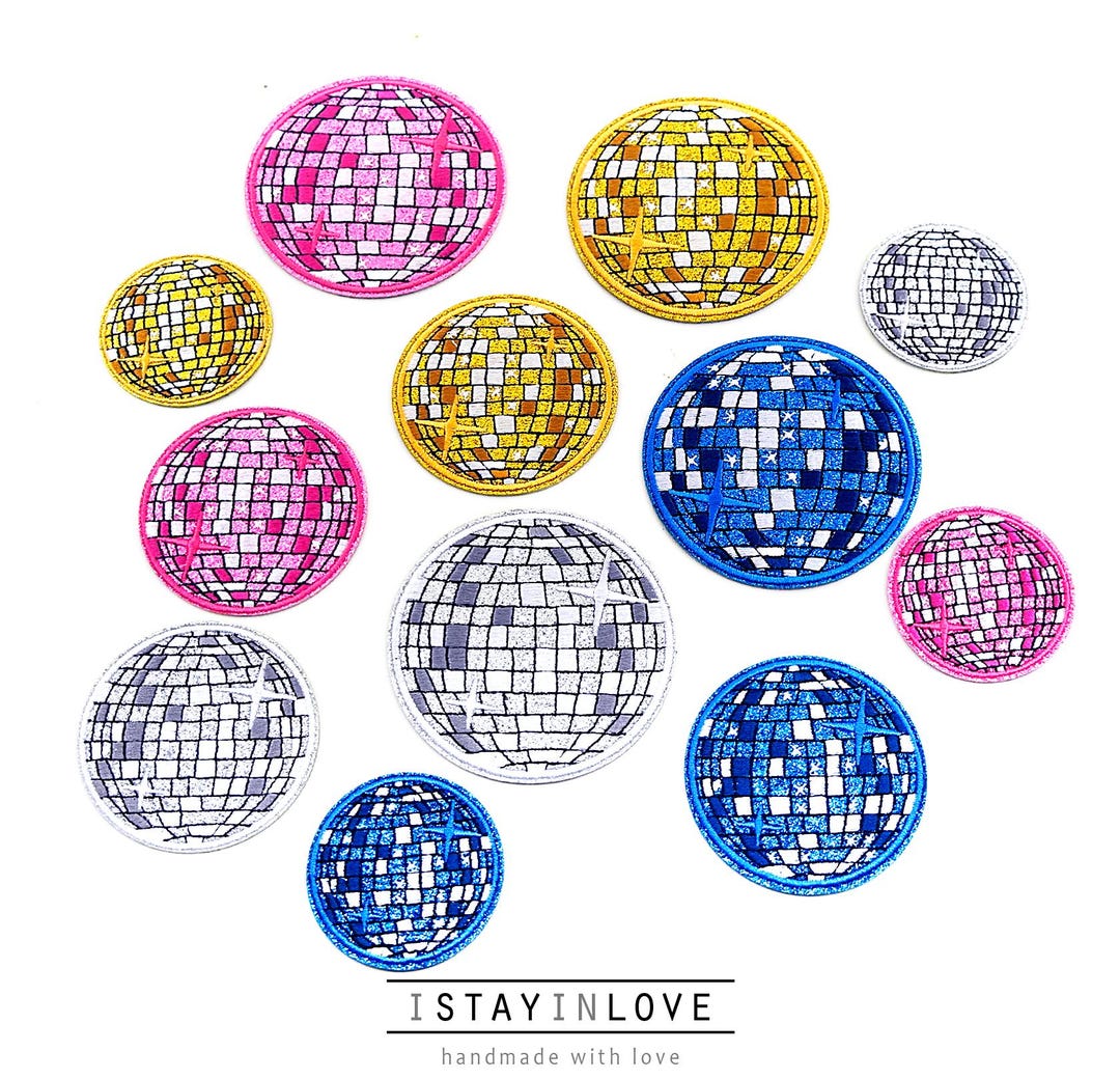 Disco Ball Patch, Glitter Patch, Trucker Hat Patches, Retro Patch ...