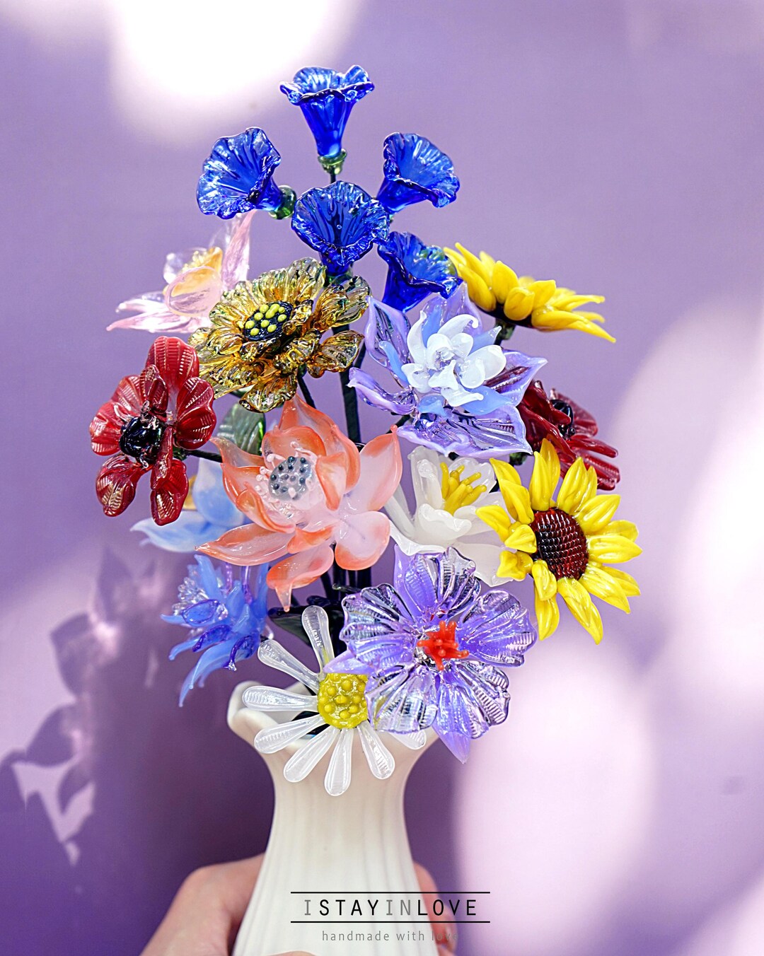 Blown Glass Birth Flower – Artistic Glass Flower Gift for Her ...