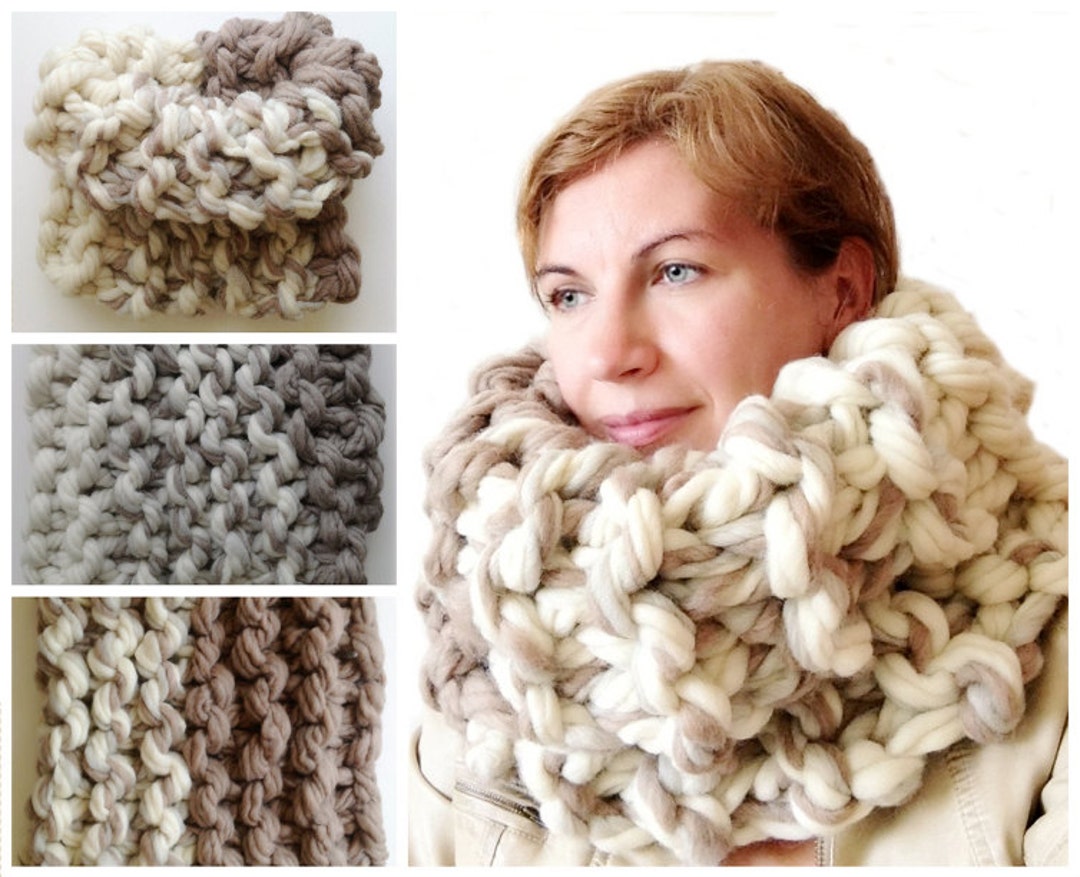 Cowl Scarf Chunky Knit Scarf Super Chunky Infinity Scarf Super Bulky ...