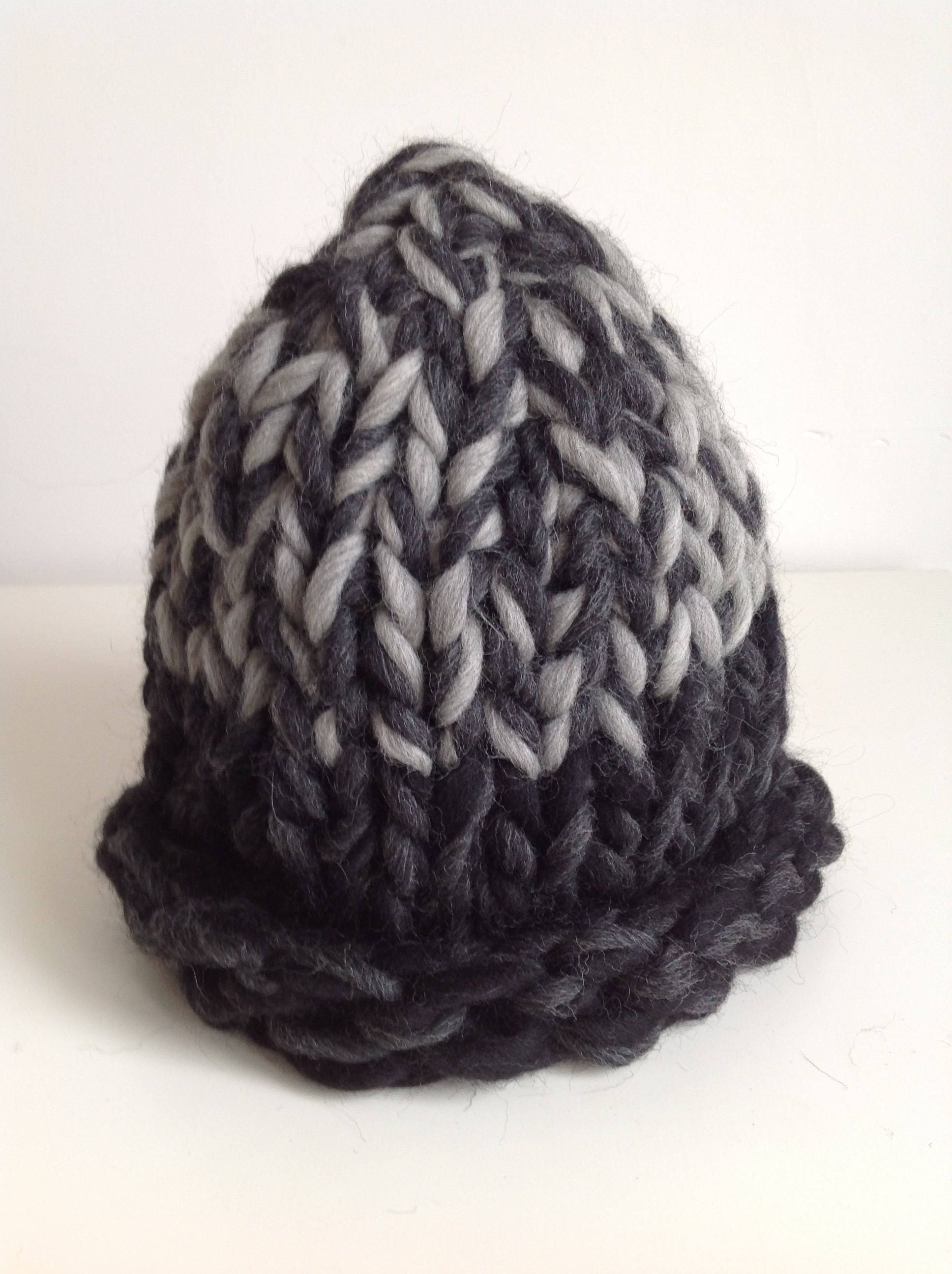 Chunky Knit Hat, Winter Oversized Beanie for Women, Merino Wool Hand ...