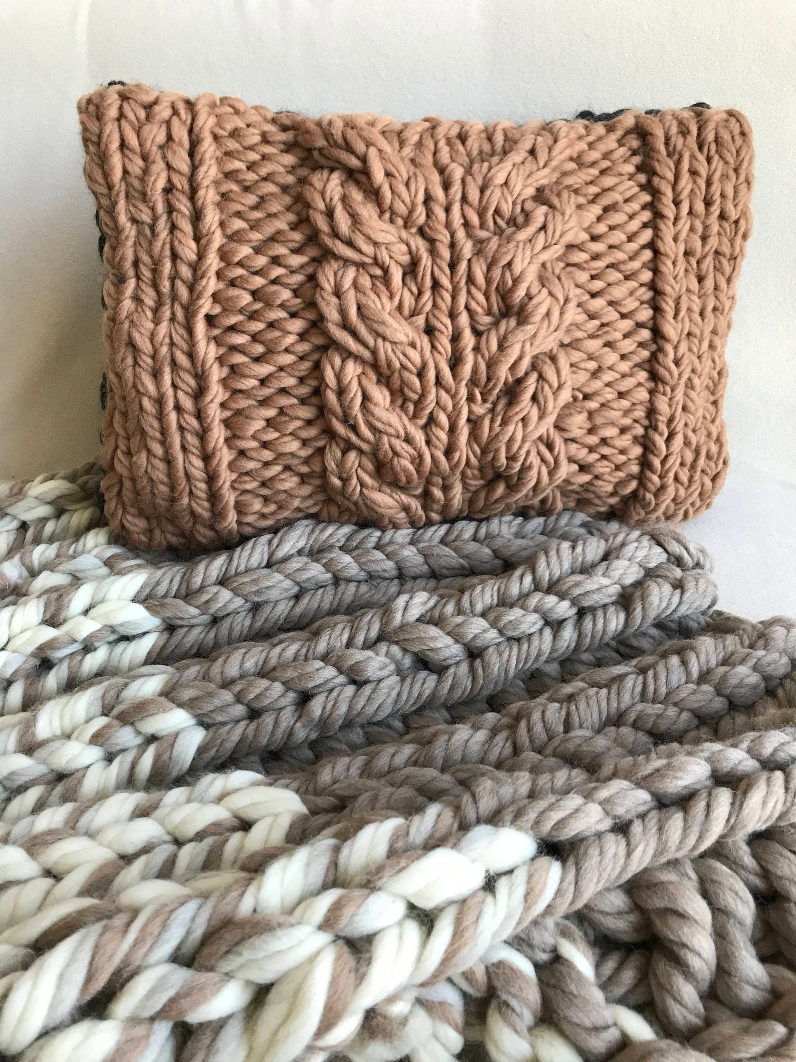 Big Yarn Pillow Knit Kit DIY Knitting Kit Big Yarn Cushion | Etsy