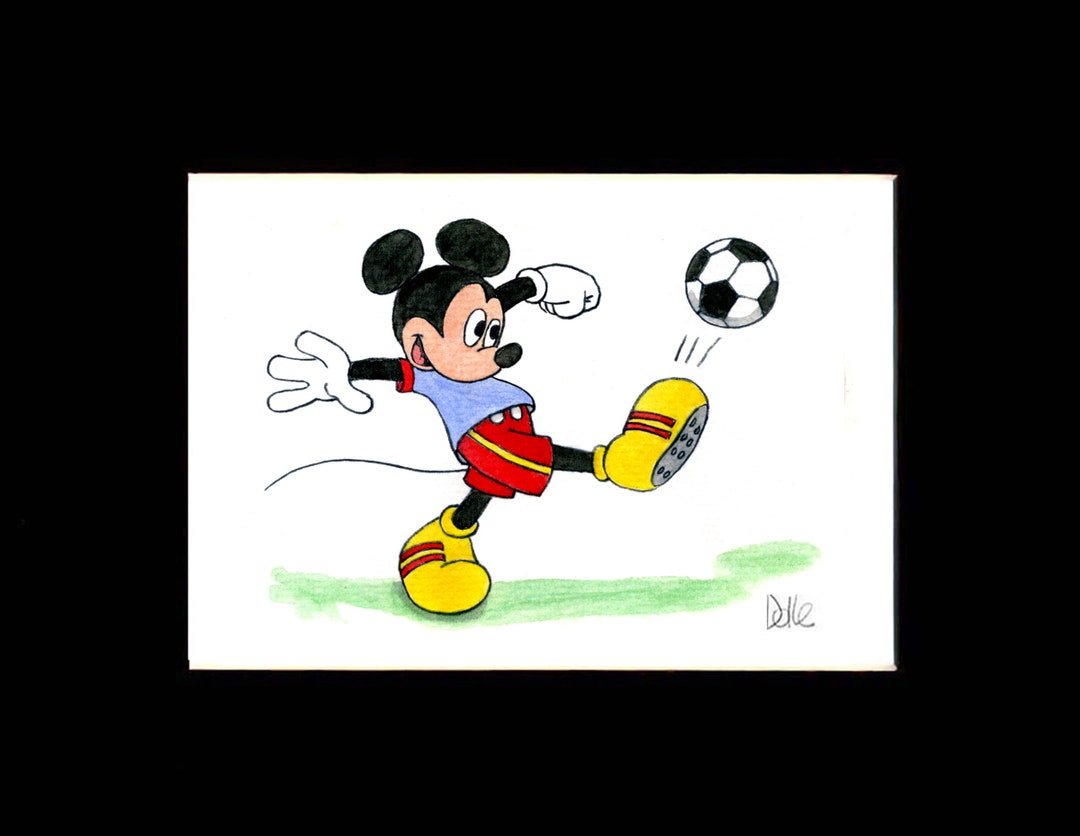 Cute Print of the Athlete MICKEY Playing Soccer. - Etsy