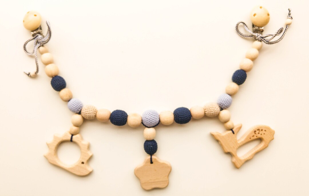 Pram Garland With Wooden Toys - Animals and Flower - Etsy