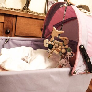 Stroller Toy Bunny - Carseat Bunny Decoration With Clip - Wooden ...