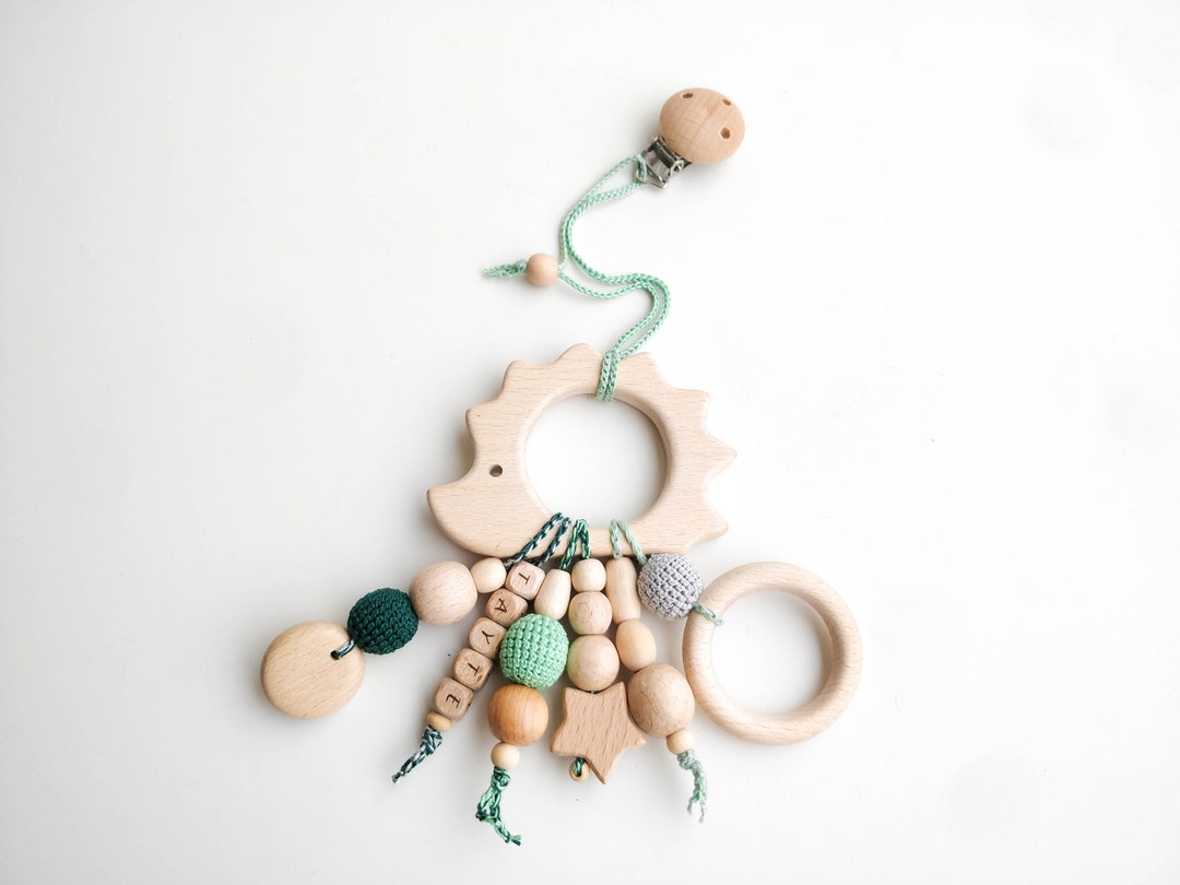 Stroller Toy Hedgehog - Carseat Hedgehog Decoration With Clip - Wooden ...