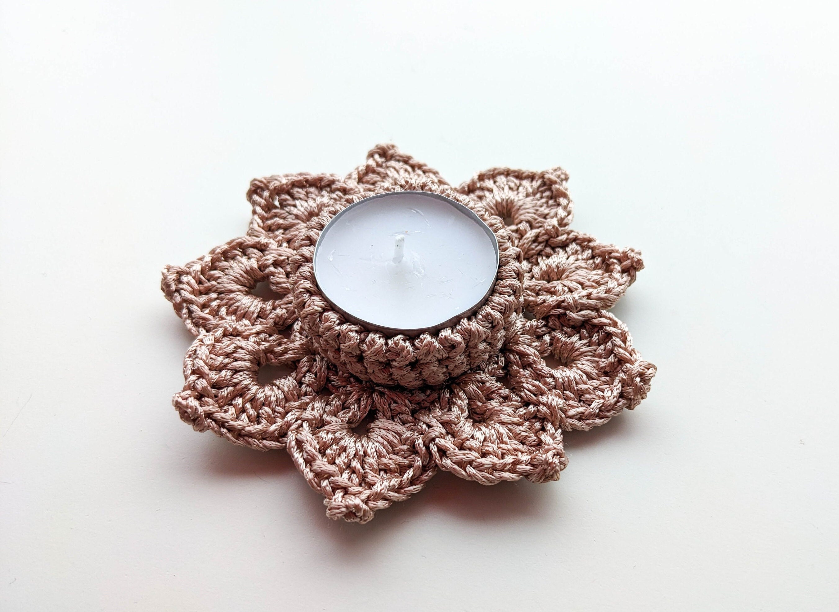Crocheted Tealight Holder - Etsy