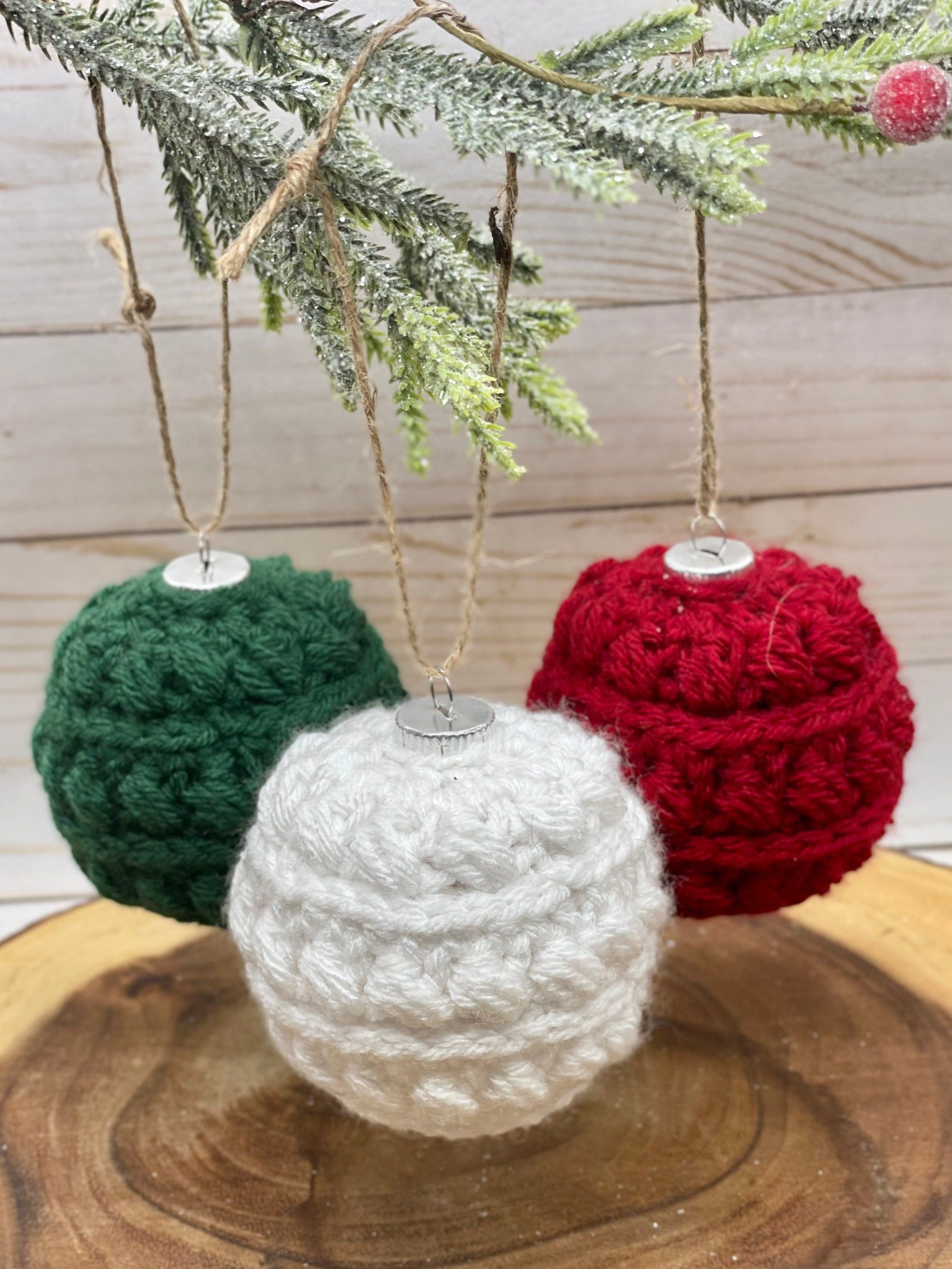 Country Crochet Ornaments, Farmhouse Christmas Decor, Unbreakable ...