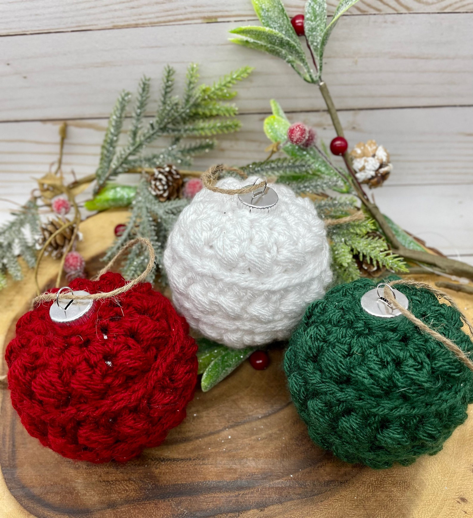 Country Crochet Ornaments Farmhouse Christmas Decor - Etsy
