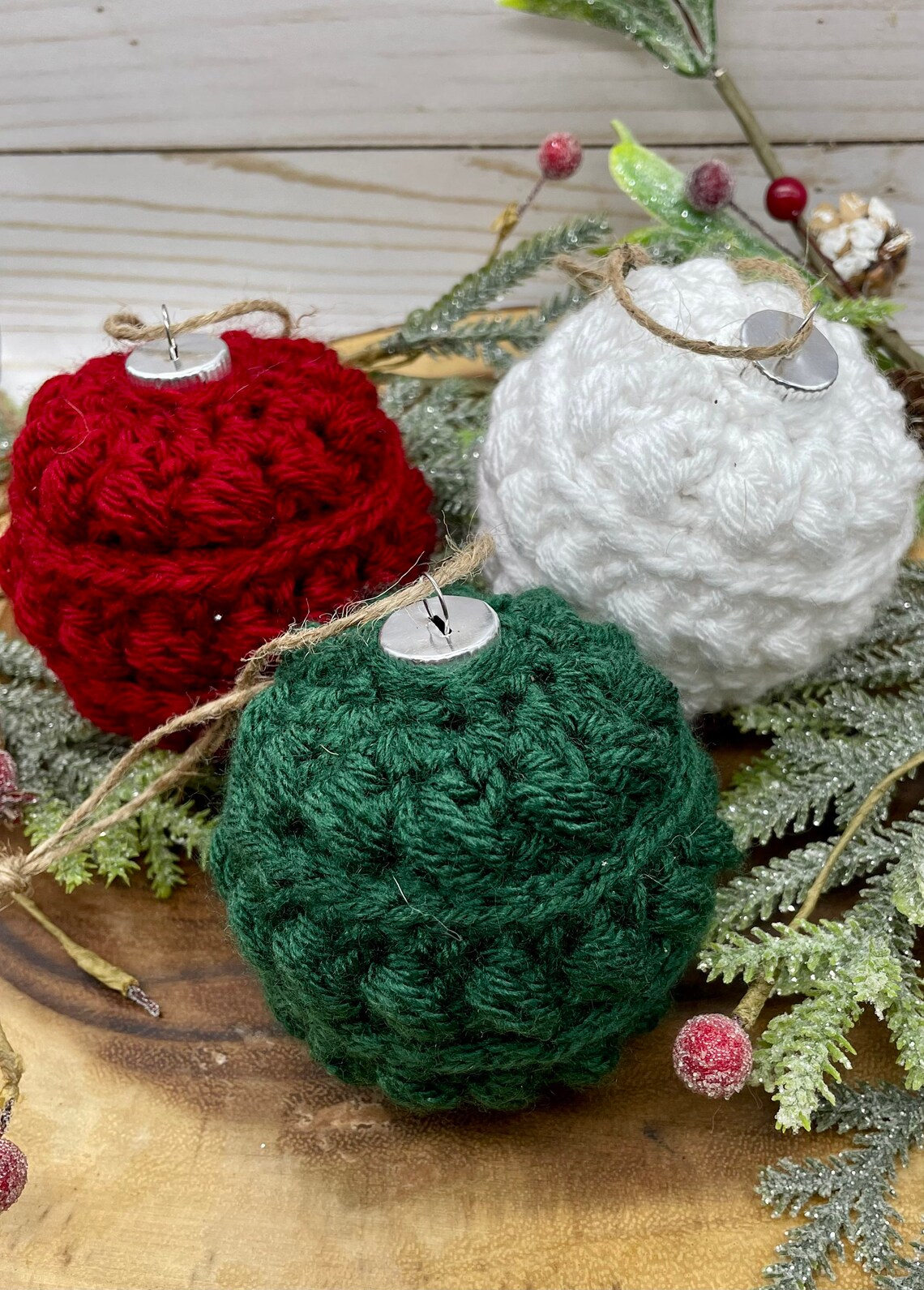 Country Crochet Ornaments Farmhouse Christmas Decor - Etsy