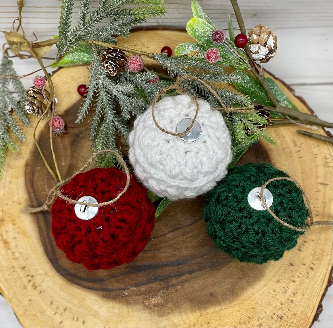 Country Crochet Ornaments Farmhouse Christmas Decor - Etsy