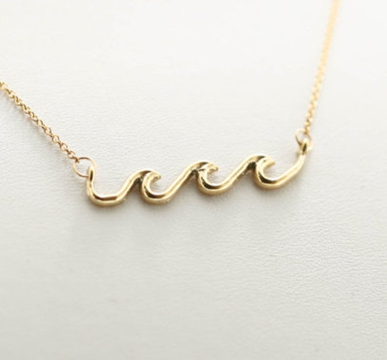 Triple Wave Necklace Sterling Silver Vermeil | Etsy