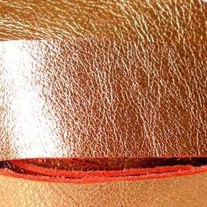 Strip Leather Metallic Copper 3-3.5oz. Leather Trim Craft Leather ...