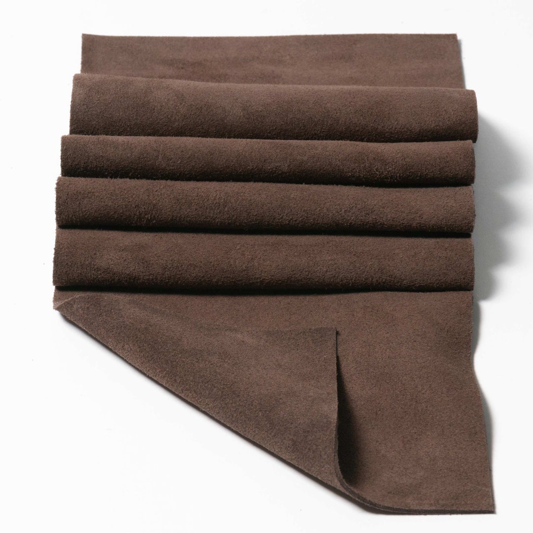 Brown Large Size Soft Suede Leather Panel Pieces 12x12 20x20 (click on ...