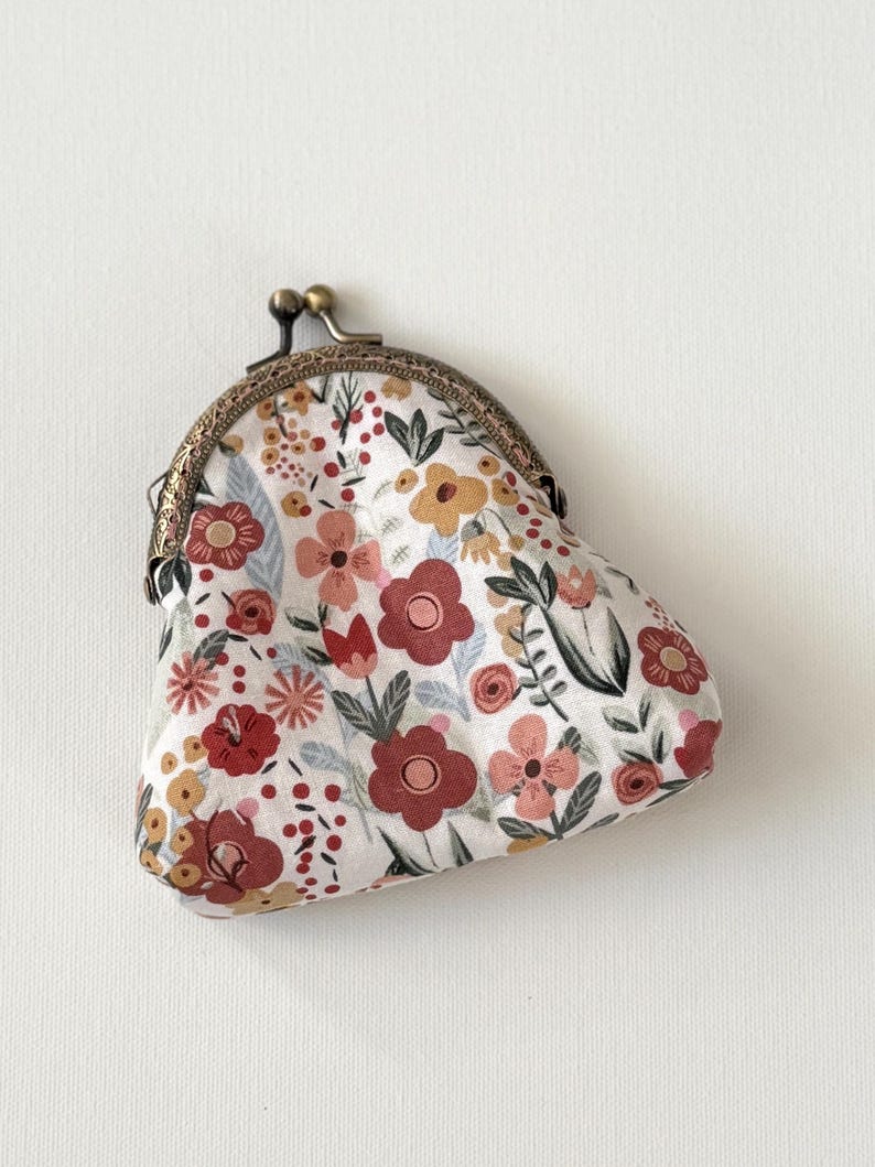 Floral Coin Purse Kiss Clasp Wallet Vintage Style Gift for Her - Etsy