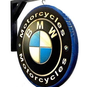BMW Motorcycle Wooden Sign: Double Sided Garage Decor (15 Inch) - Etsy