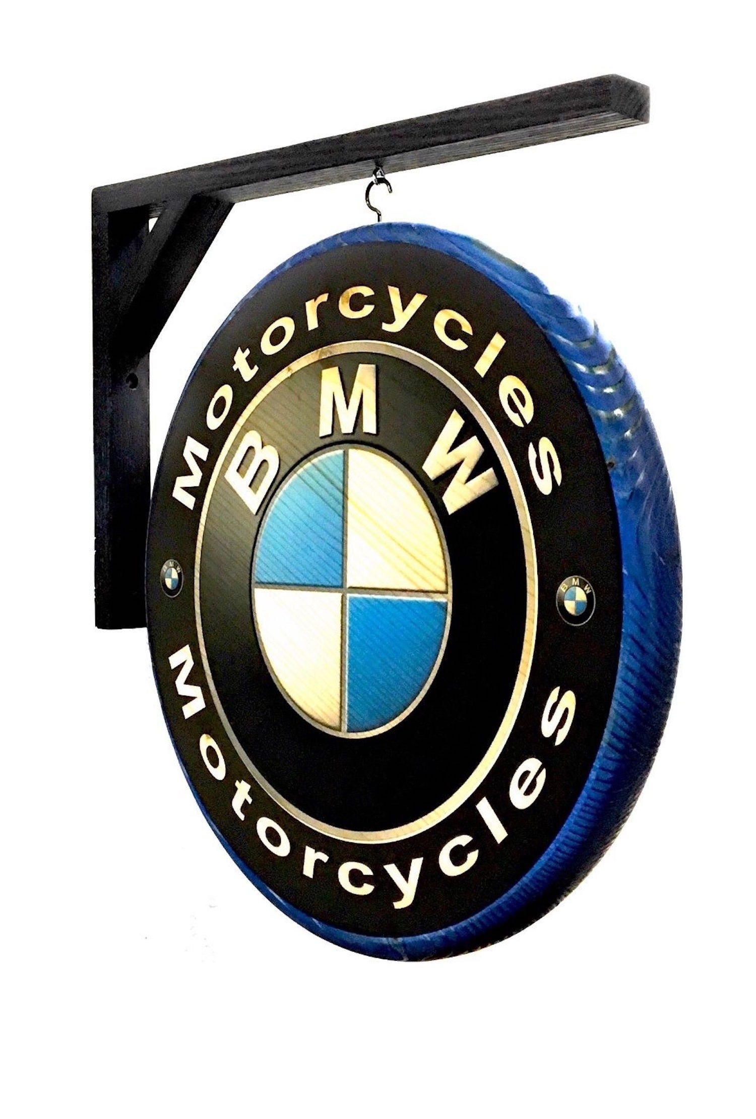 BMW Motorcycle Wooden Sign: Double Sided Garage Decor (15 Inch) - Etsy