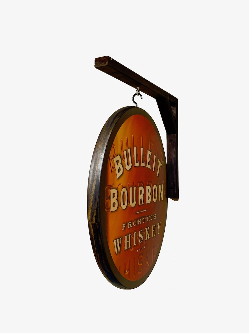 Bulleit Bourbon Pub Sign: 15" Double Sided Bar Decor (indoor Use Only ...