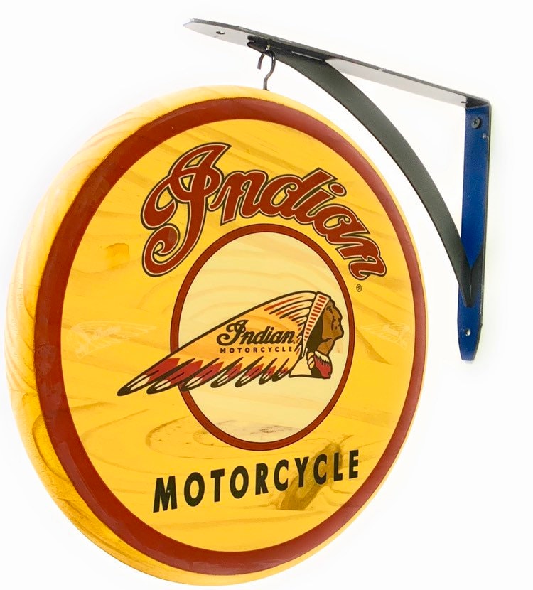 Indian Motorcycle, Vintage Design, Double-sided Hanging Sign - 12 Inch ...