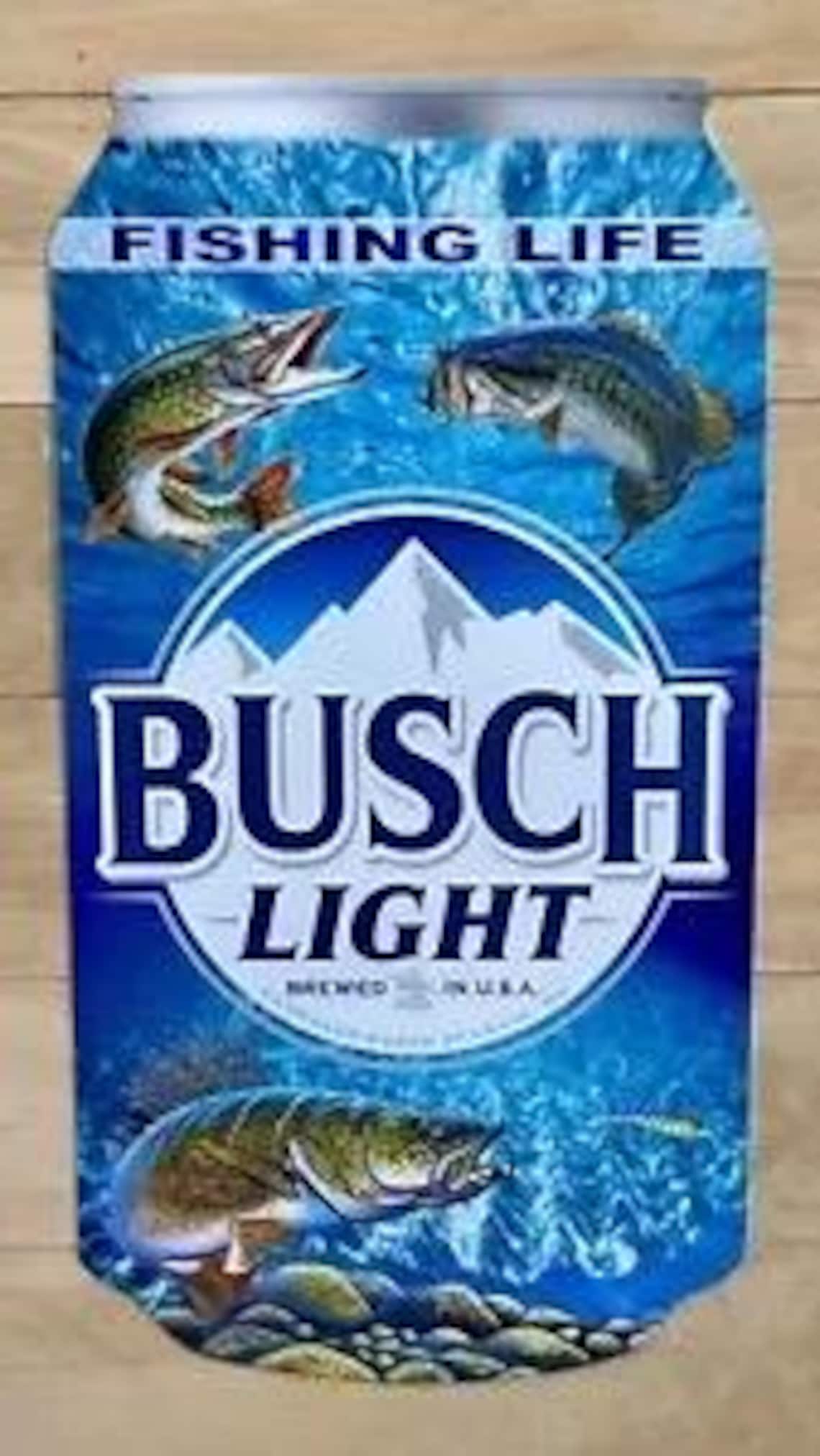 Busch Light Fishing Life Aluminum Can Sign - Dimensions - 14 in X 28 In ...