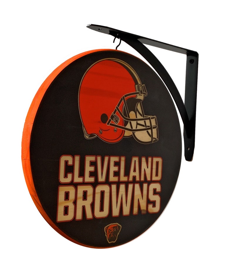 CLEVELAND BROWNS Wall Sign - Double-sided 12 Inch Diameter - Includes ...