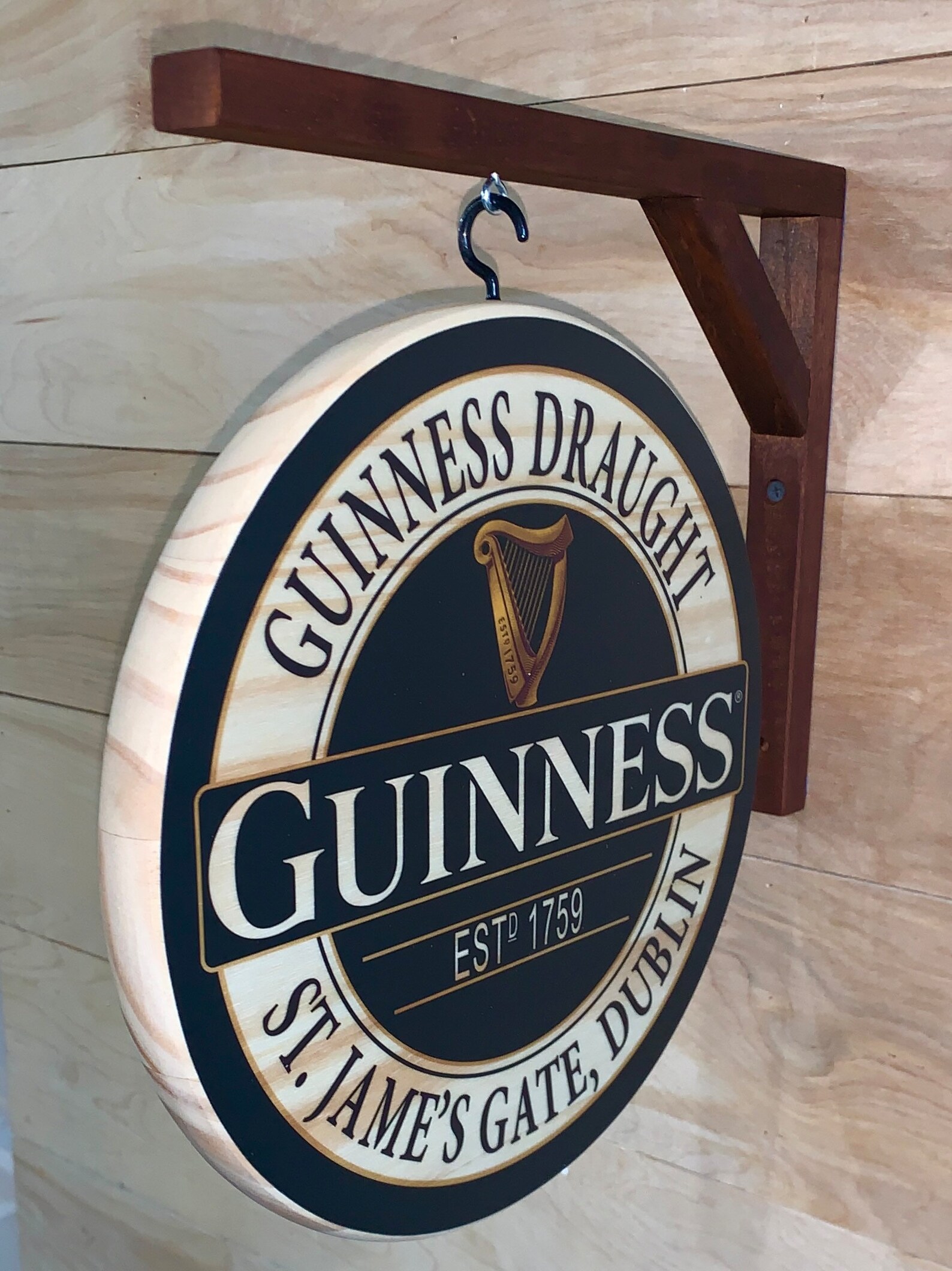 Guinness Draught Pub Sign 12 Inch Diameter Includes Wall - Etsy