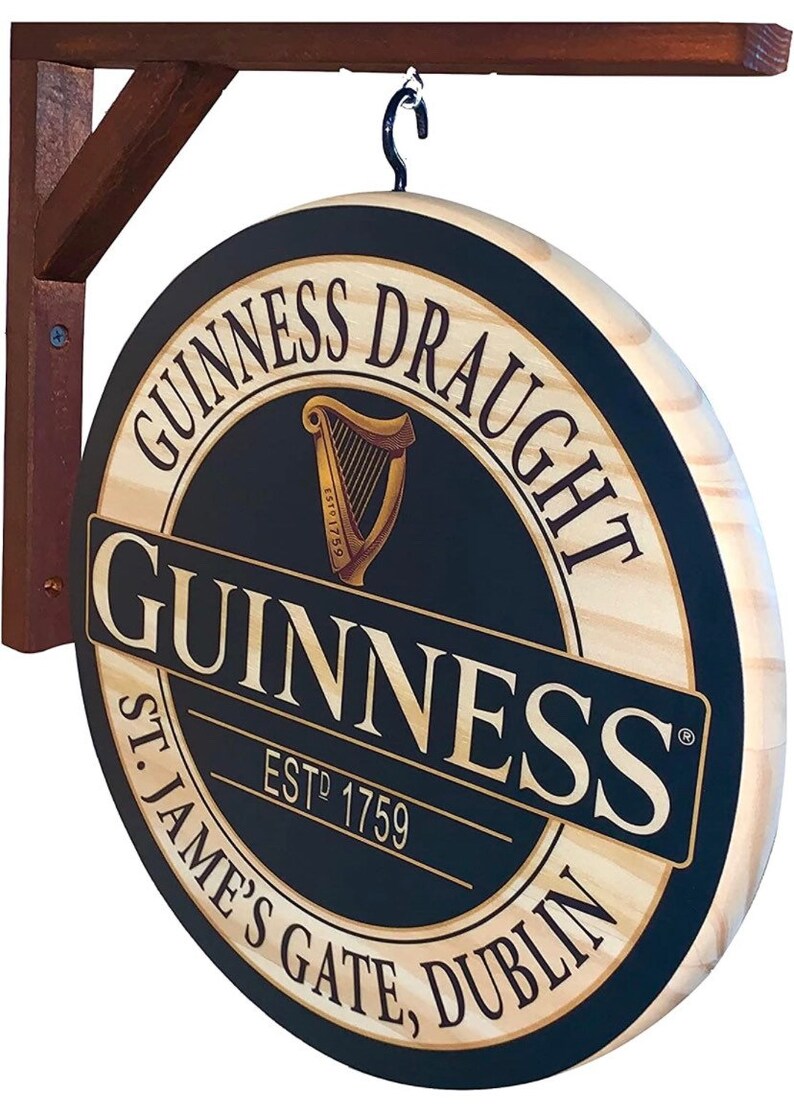 Guinness Draught Pub Sign 12 Inch Diameter Includes Wall - Etsy