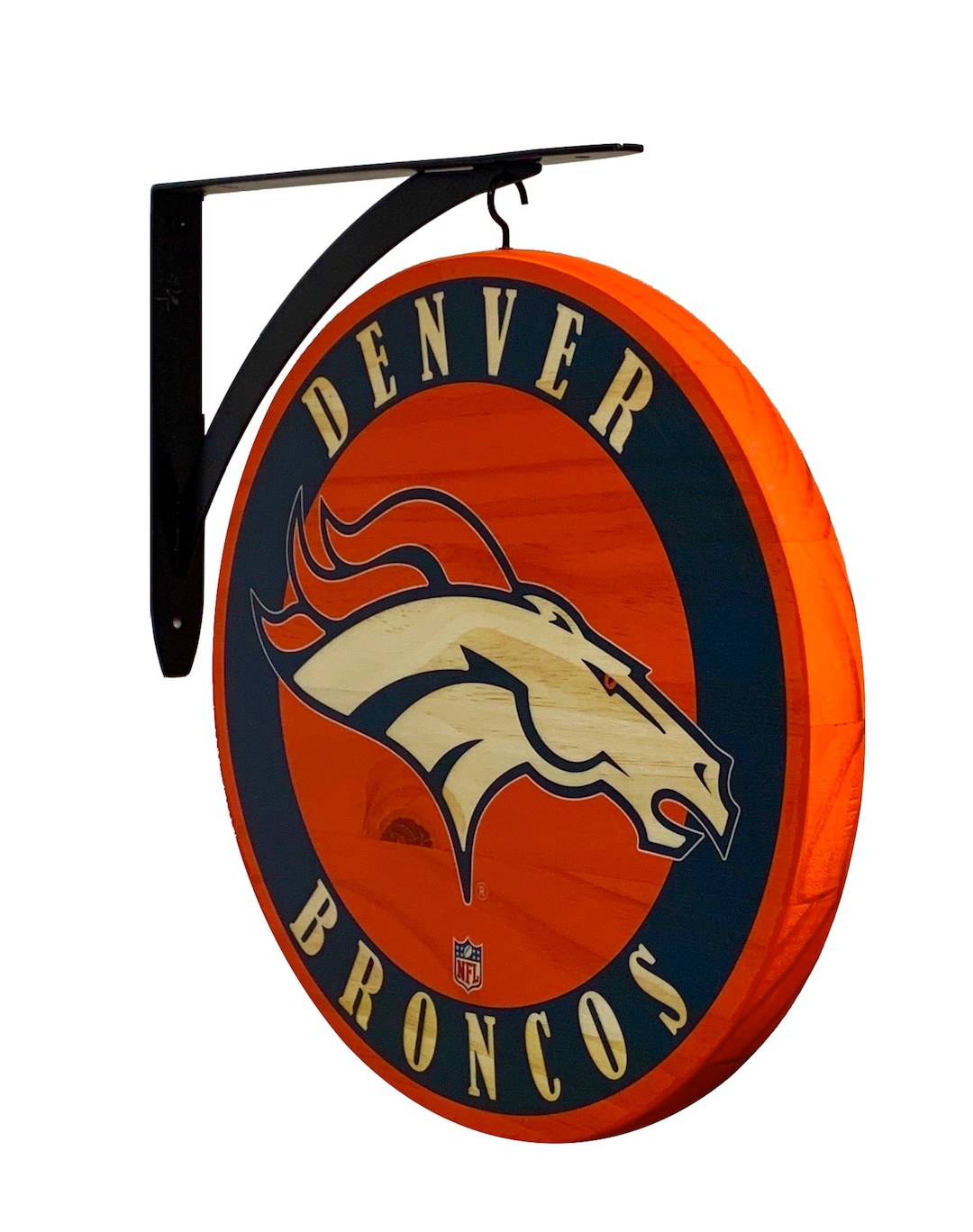 Denver Bronco NFL 12" Double Sided Pub Sign Includes Hanging Bracket ...