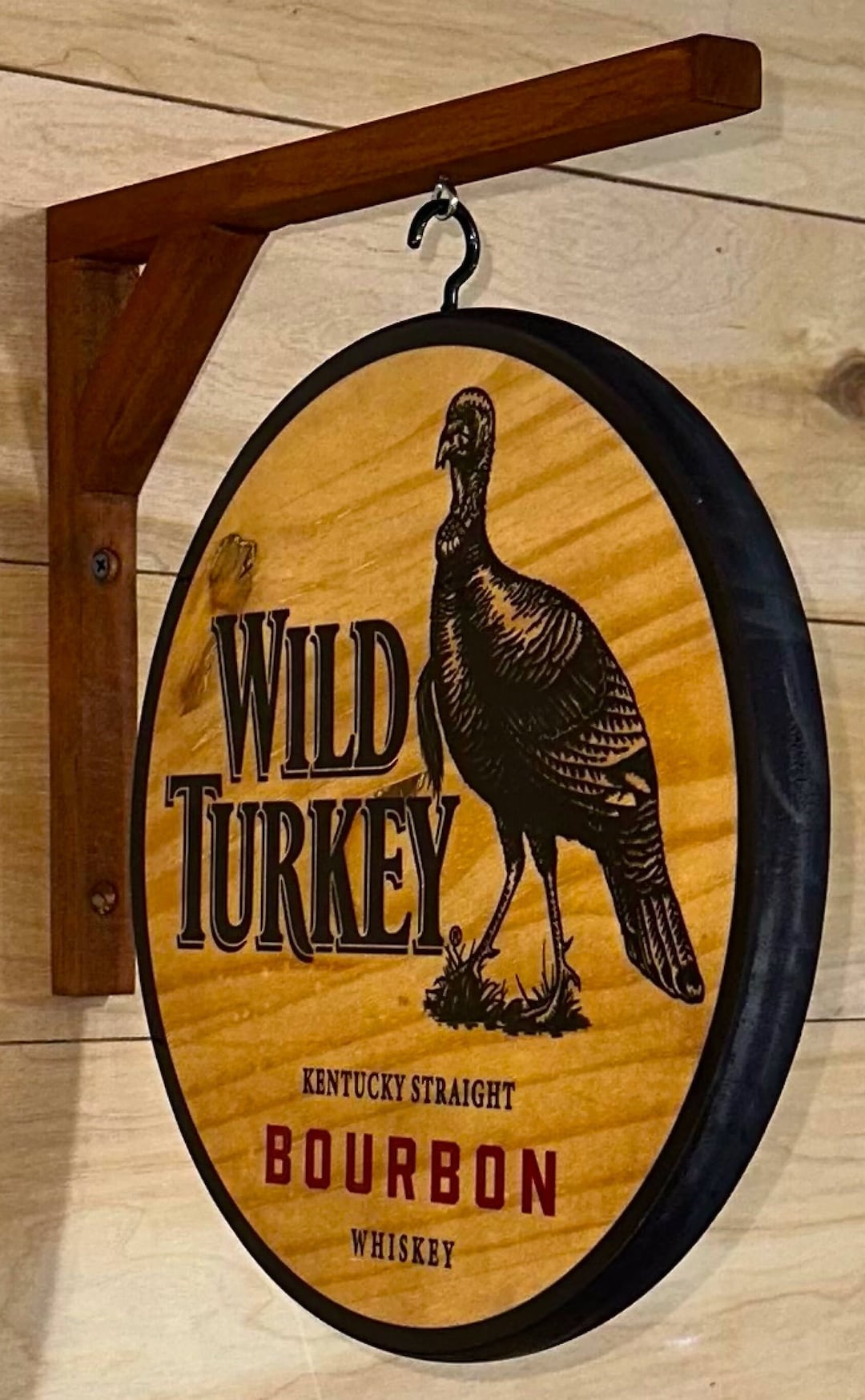Wild Turkey Bourbon Wooden Pub Sign - Man Cave Bar Decor - Etsy