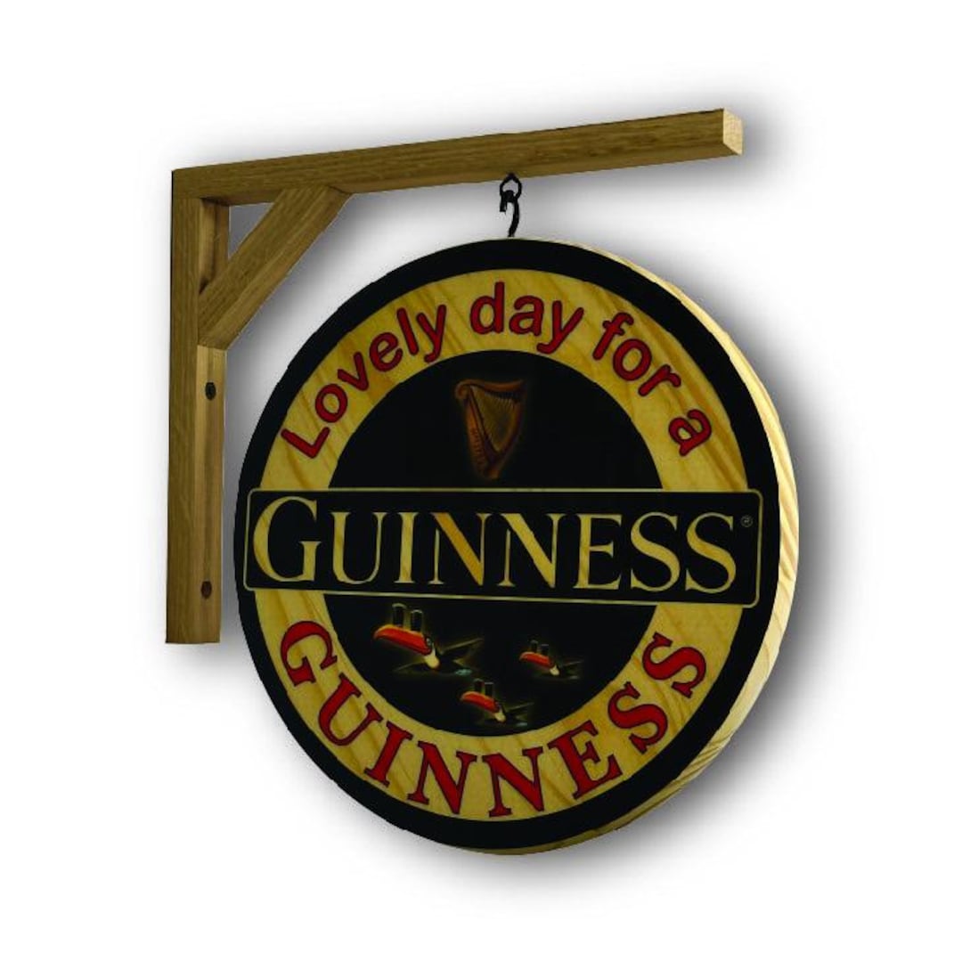 Guinness Wooden Double Sided Sign Includes the Lovely Day for Guinness ...