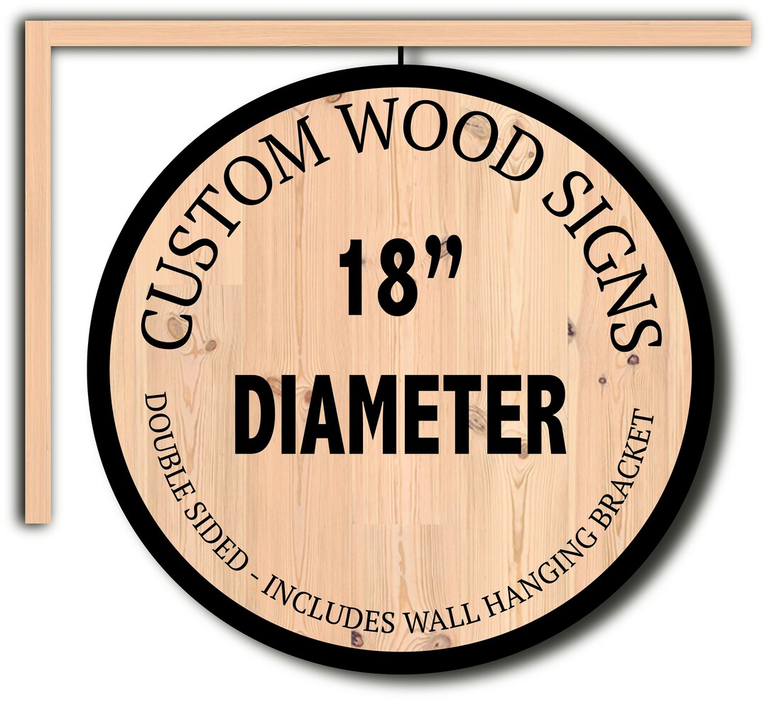 18 Inch Diameter Custom Pub & Wall Signs - Includes Hard Wood Wall ...