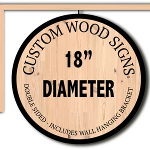 18 Inch Diameter Custom Pub & Wall Signs - Includes Hard Wood Wall ...