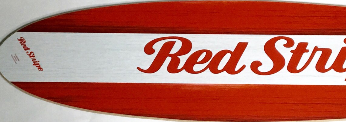 Red Stripe Surfboard Printed Wood Pattern Wall Sign Indoor - Etsy