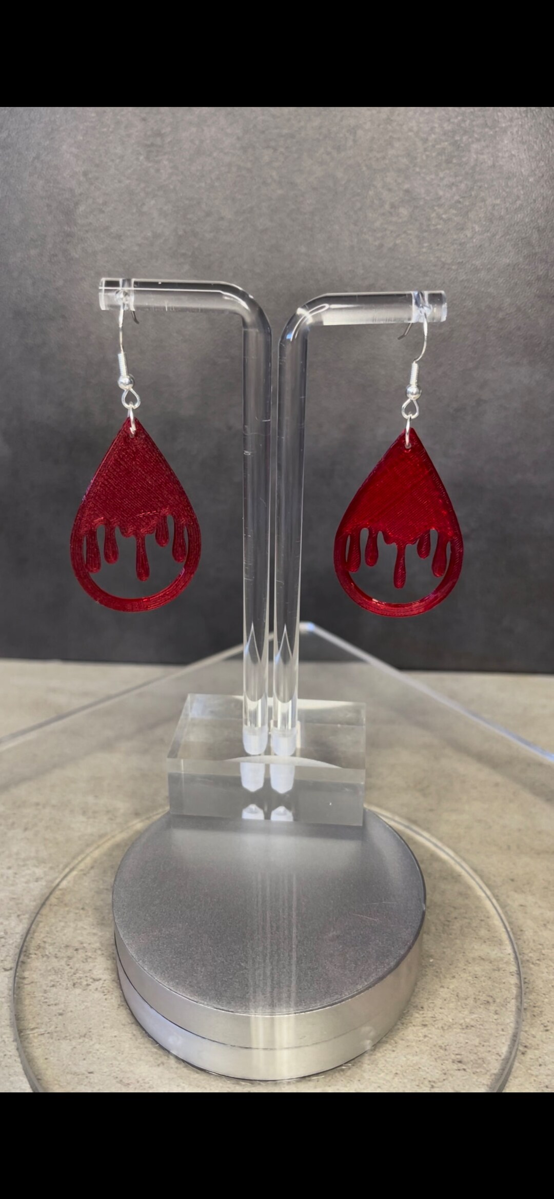 3D Blood Drip Teardrop Earrings - Red Blood Drip Earrings - Blood Drip ...